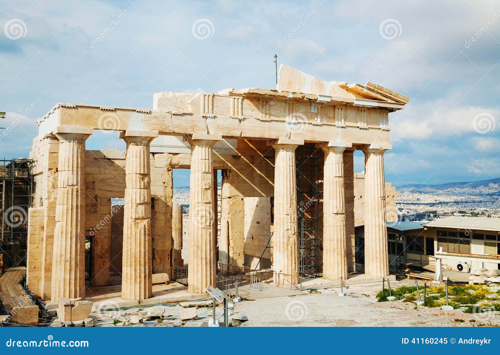 Propylaea at Acropolis in Athens, Greece Stock Image - Image of ...