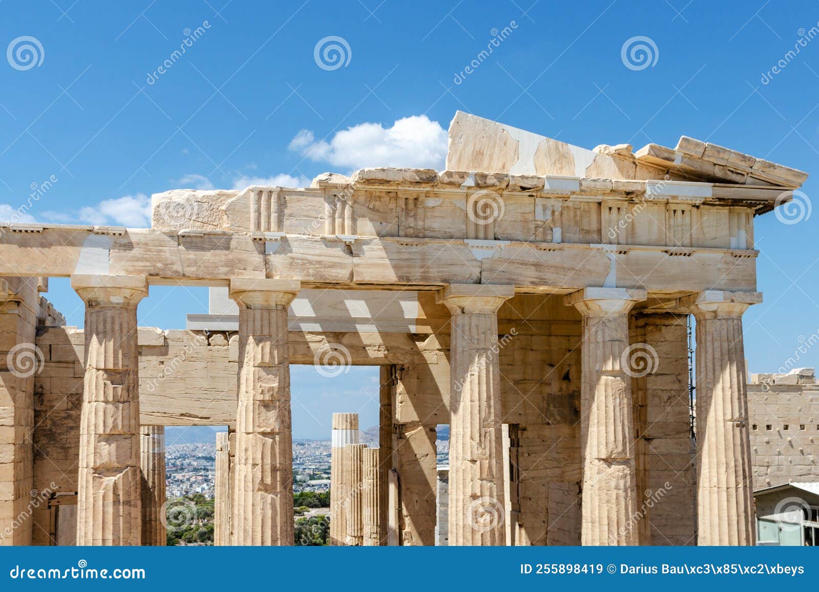 East Facade of the Propylaia of Acropolis of Athens Stock Image - Image ...