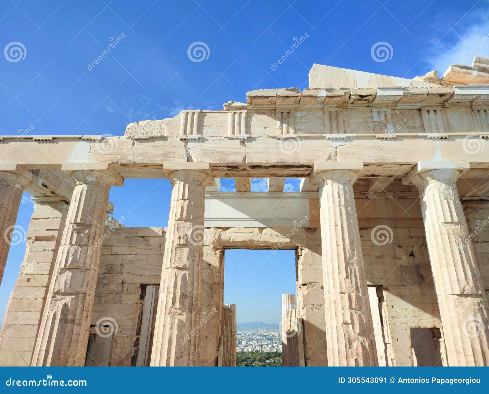A Closeup View of the Propylaia (Gates) in Athens, Greece. Stock Image ...