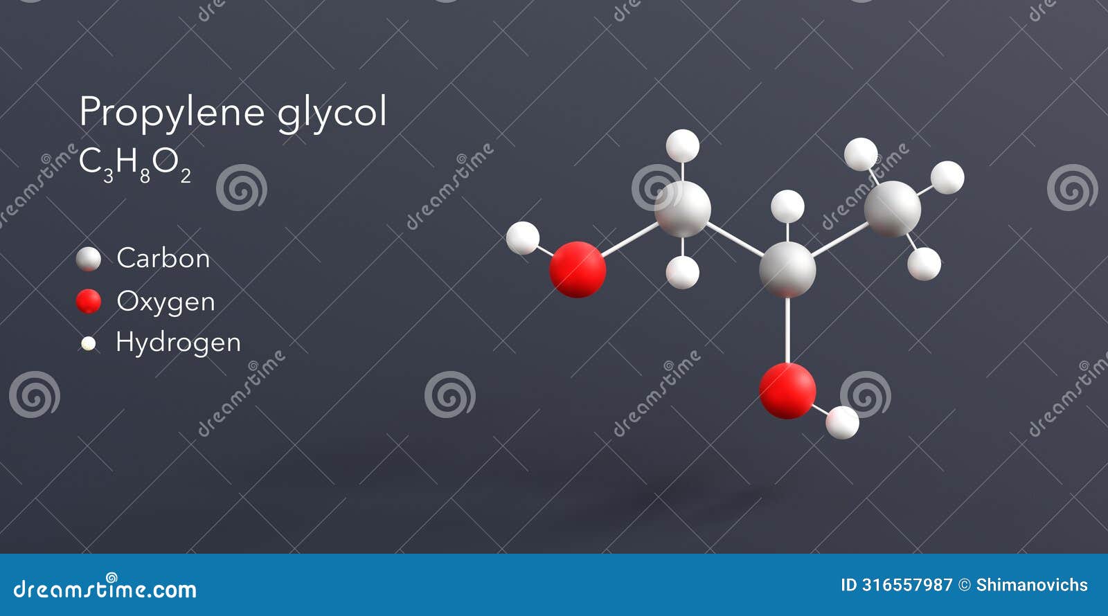 Propylene Molecular Structure, 3d Model Molecule, Propene, Structural ...
