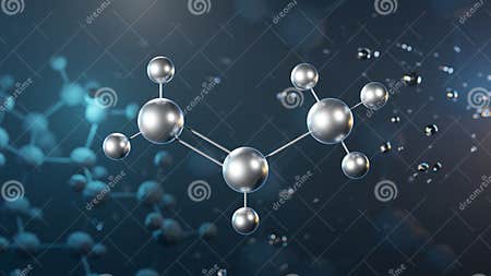 Propylene Molecular Structure, 3d Model Molecule, Propene, Structural ...
