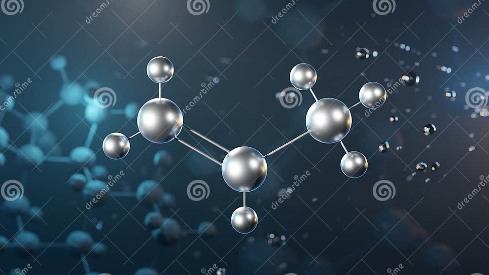 Propylene Molecular Structure, 3d Model Molecule, Propene, Structural ...