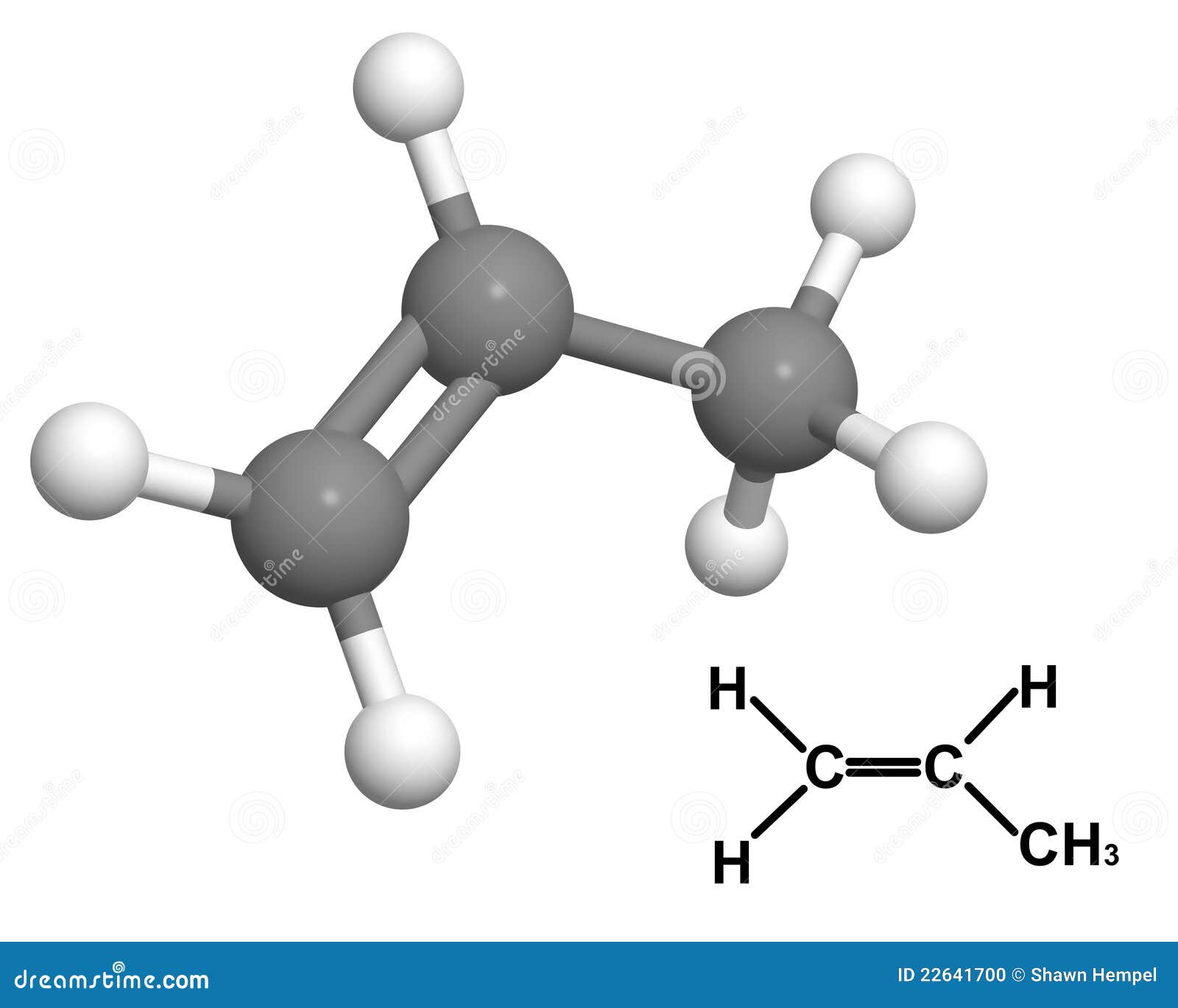 Propylene Molecule With Chemical Formula Stock Photo - Image: 22641700
