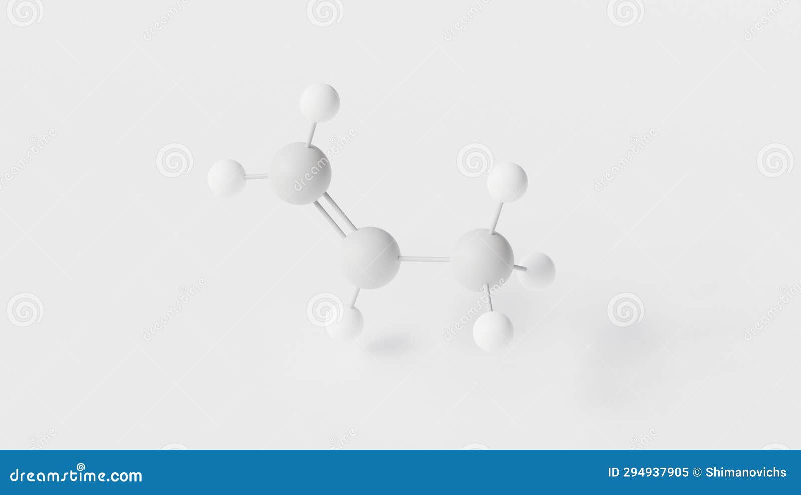 Propylene Molecule 3d, Molecular Structure, Ball and Stick Model ...