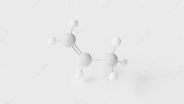 Propylene Molecule 3d, Molecular Structure, Ball and Stick Model ...