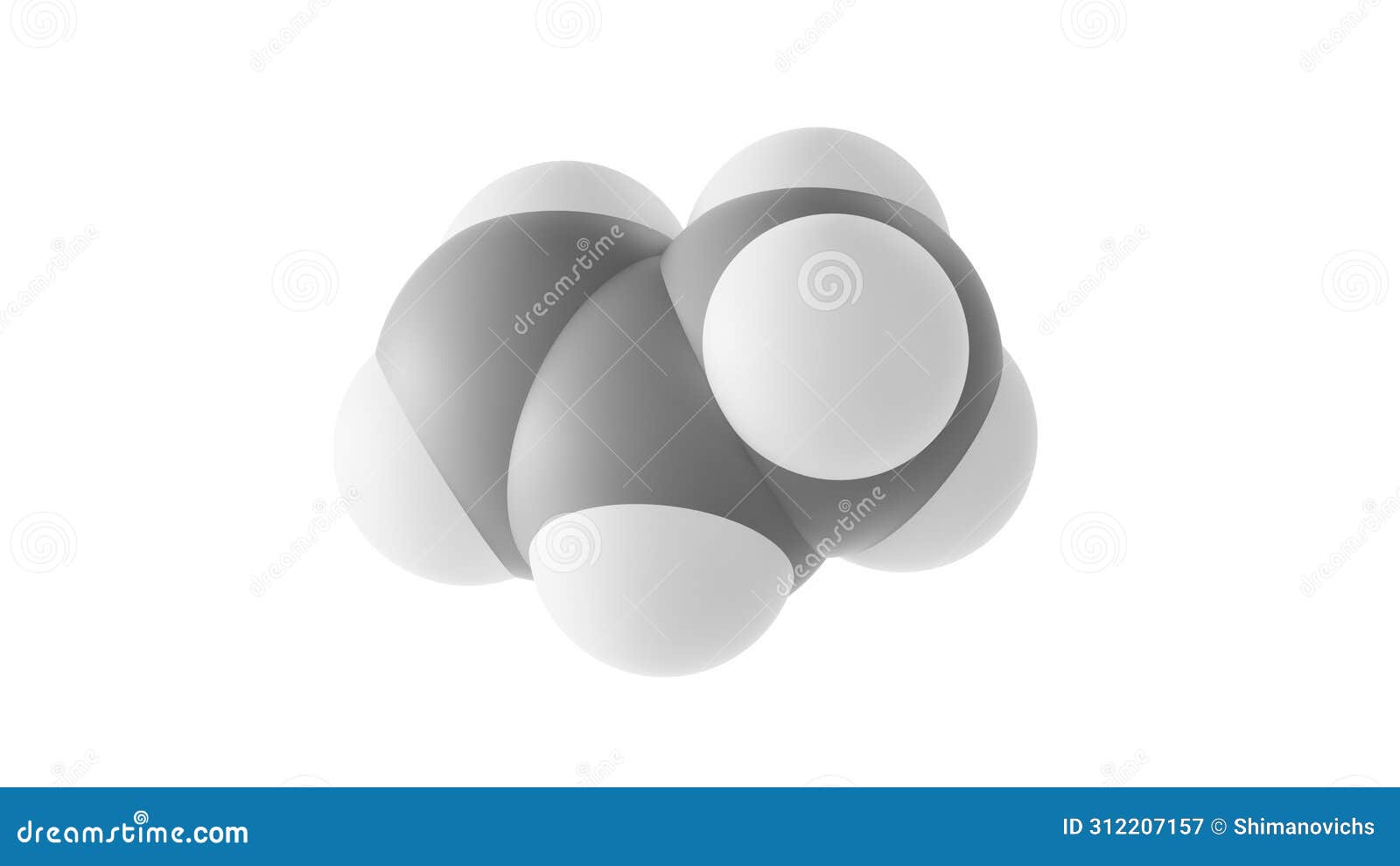 Propylene Molecule, Propene, Molecular Structure, Isolated 3d Model Van ...