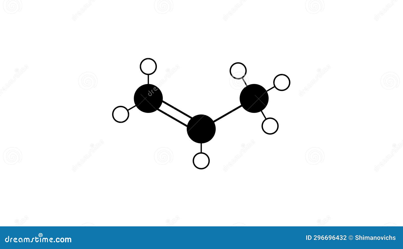 Propylene Molecule, Structural Chemical Formula, Ball-and-stick Model ...