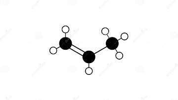 Propylene Molecule, Structural Chemical Formula, Ball-and-stick Model ...