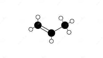 Propylene Molecule, Structural Chemical Formula, Ball-and-stick Model ...