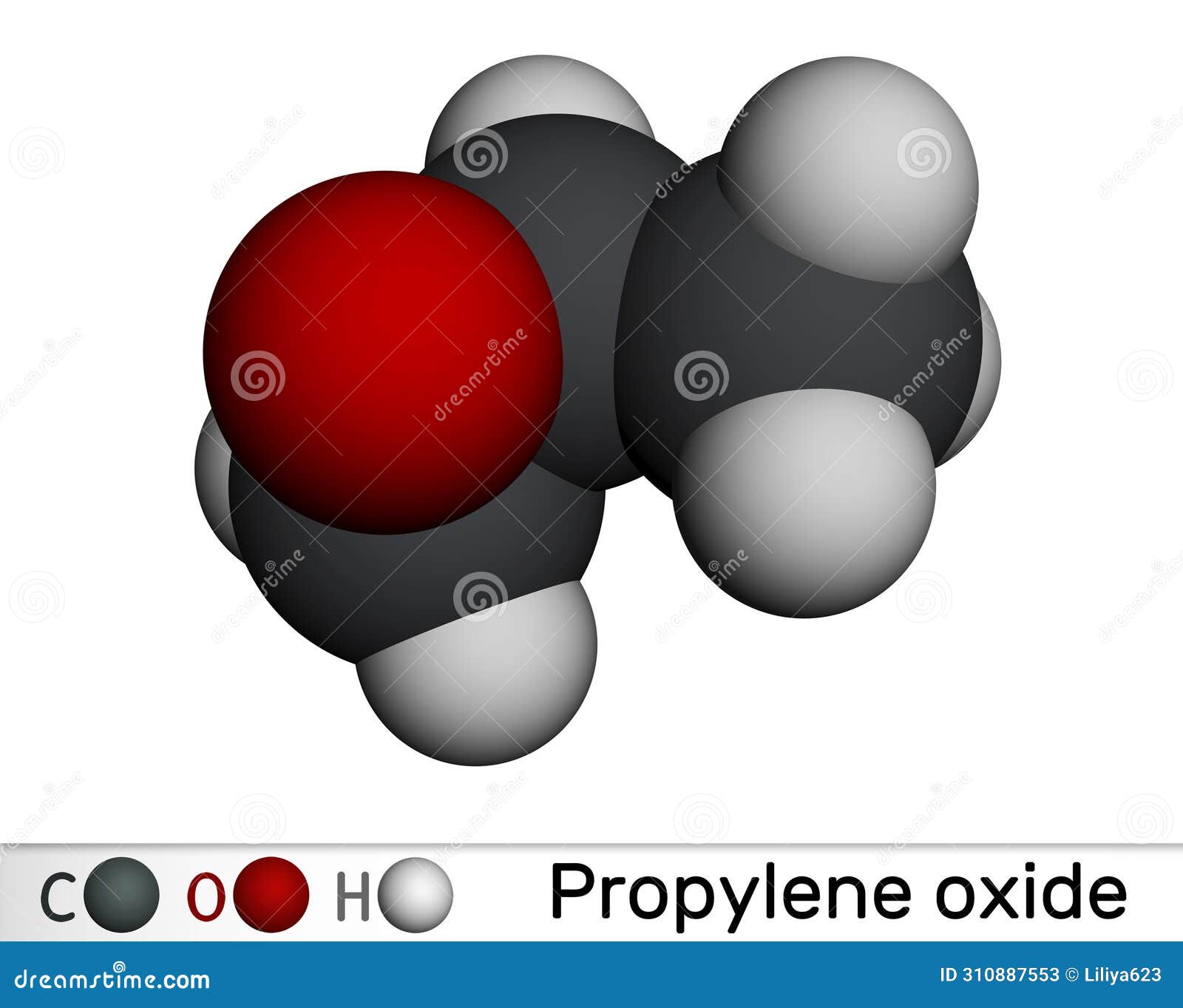 Propylene Oxide Molecule. Molecular Model Stock Illustration ...