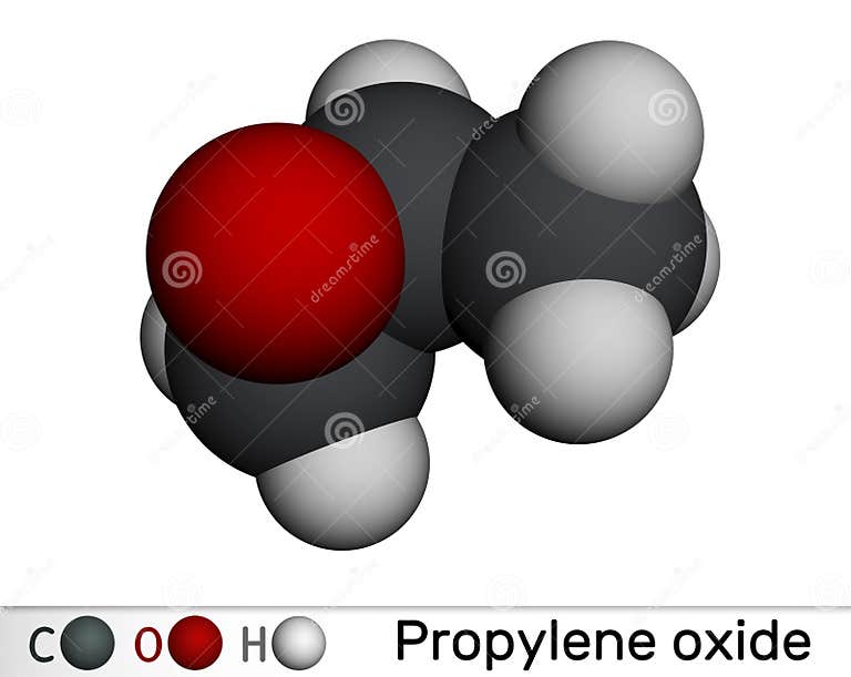 Propylene Oxide Molecule. Molecular Model Stock Illustration ...