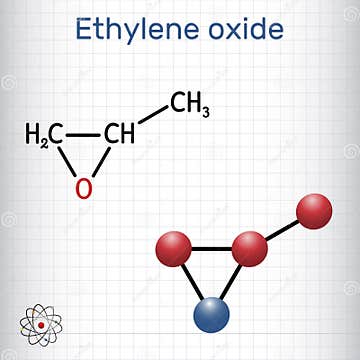 Propylene Oxide Molecule. Structural Chemical Formula, Molecule Model ...