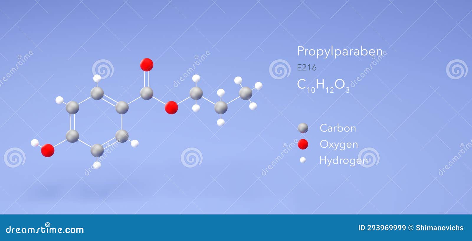Propylparaben Molecule, Molecular Structures, Food Preservative E216 ...