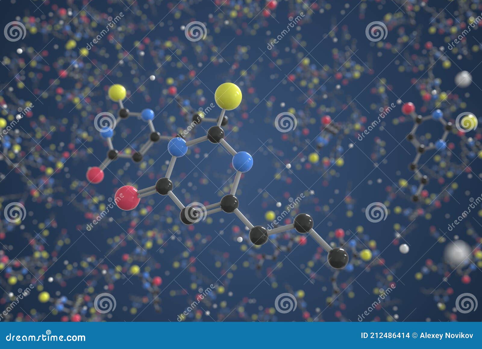 Propylthiouracil, PTU Molecule. It Is Thiourea Derivative With ...