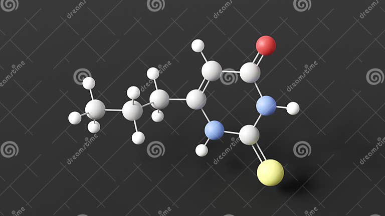 Propylthiouracil Molecule, Molecular Structure, Antithyroid Agents ...