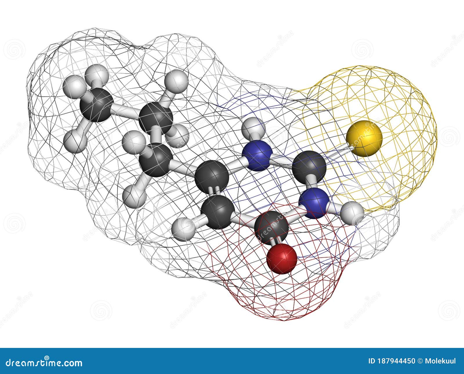 Propylthiouracil PTU Hyperthyroidism Drug Molecule. Stock Illustration ...