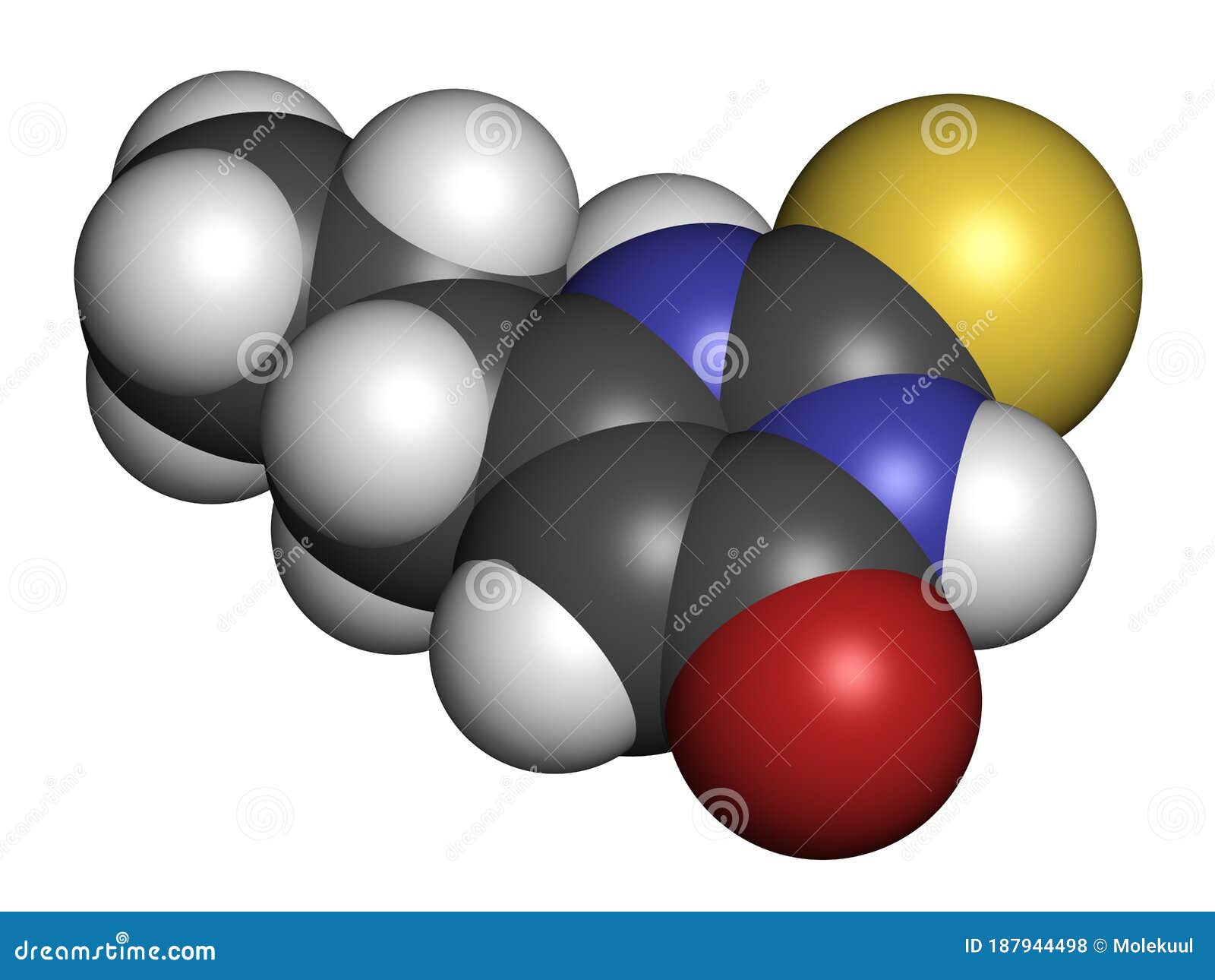 Propylthiouracil PTU Hyperthyroidism Drug Molecule. Stock Illustration ...