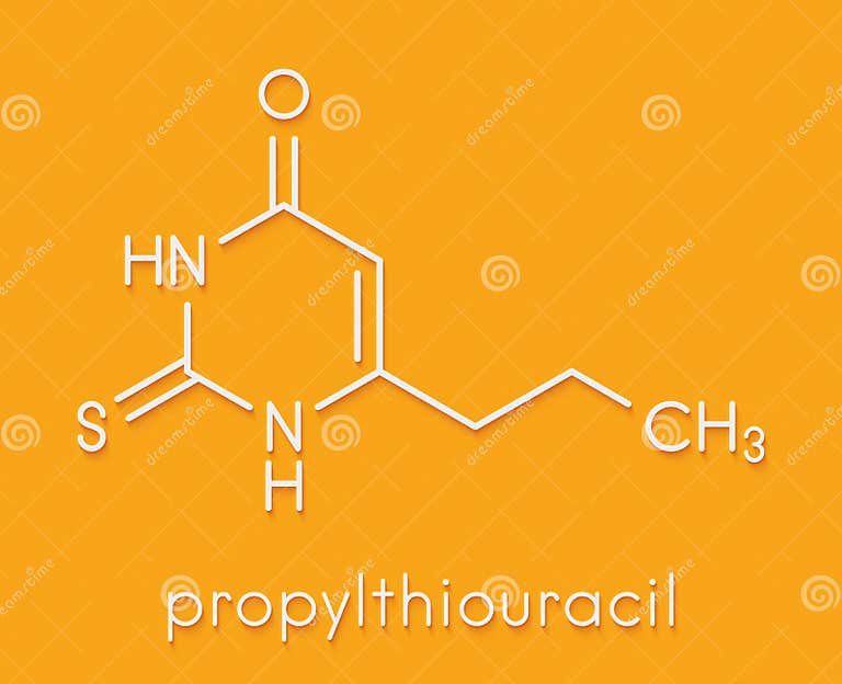 Propylthiouracil PTU Hyperthyroidism Drug Molecule. Skeletal Formula ...