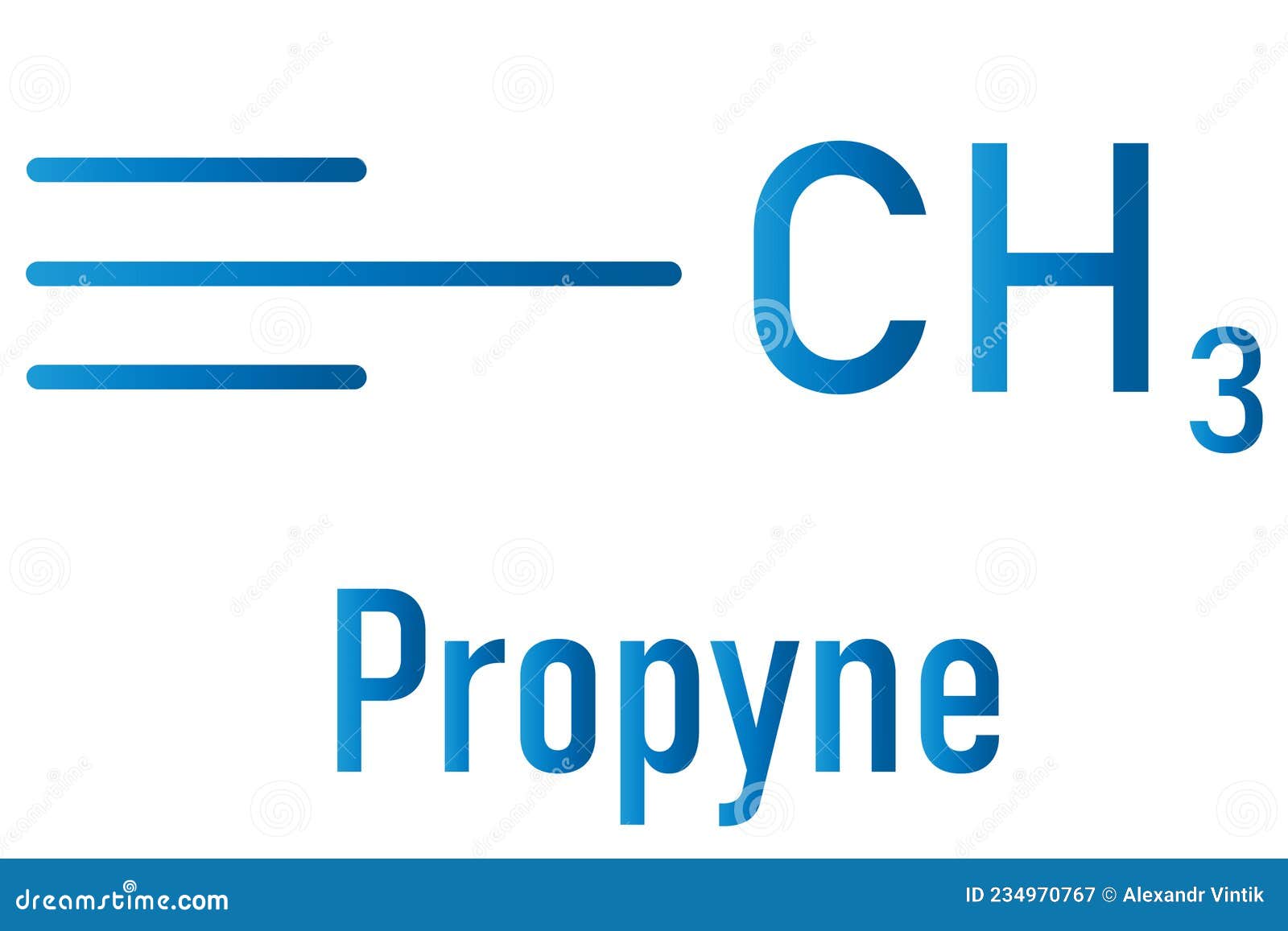 Propyne or Methylacetylene Molecule. Skeletal Formula Stock Vector ...