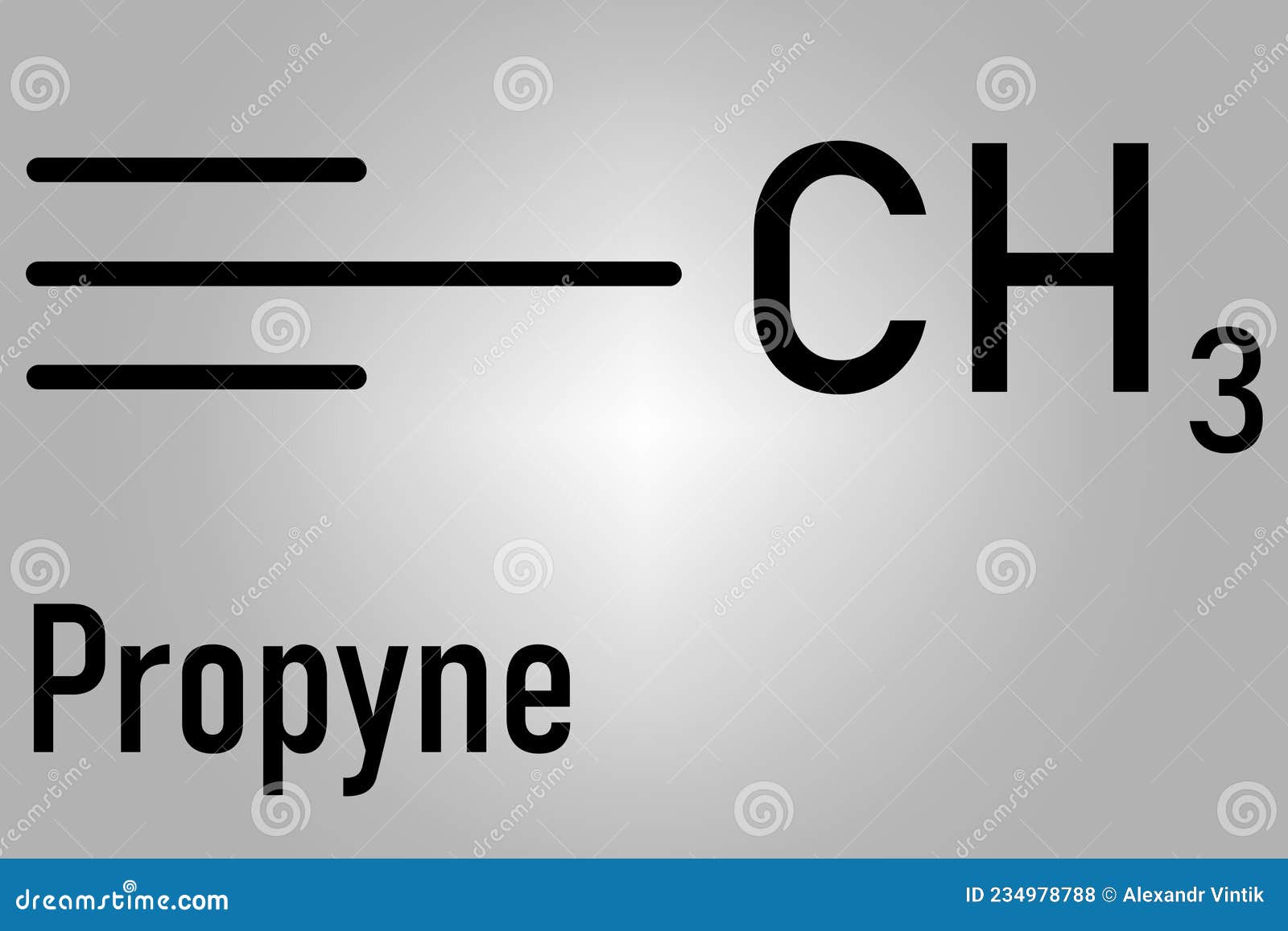 Propyne or Methylacetylene Molecule. Skeletal Formula Stock ...