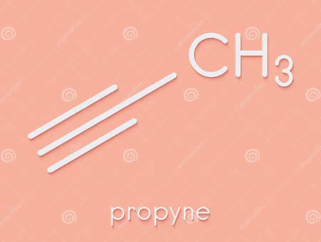 Propyne Molecule. Skeletal Formula. Stock Illustration - Illustration ...