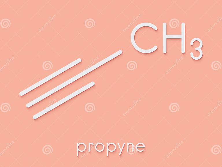 Propyne Molecule. Skeletal Formula. Stock Illustration - Illustration ...