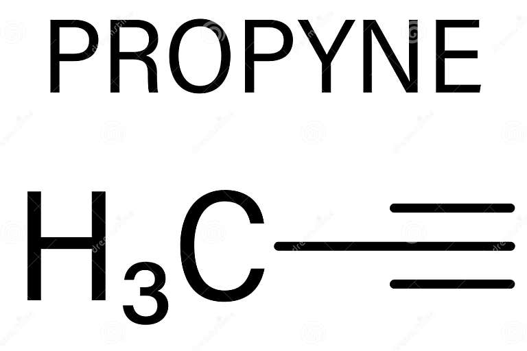 Propyne Molecule. Skeletal Formula. Stock Vector - Illustration of ...