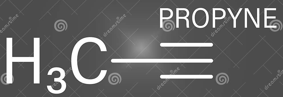 Propyne Molecule. Skeletal Formula. Stock Vector - Illustration of ...
