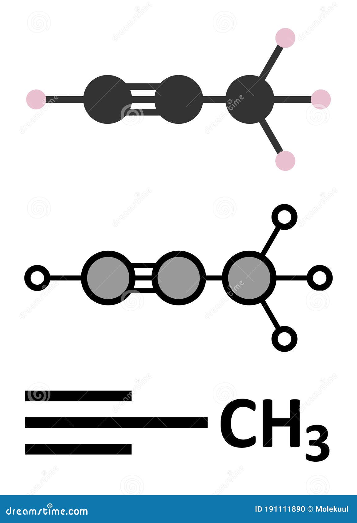 Propyne Molecule. Skeletal Formula. Stock Photography | CartoonDealer ...
