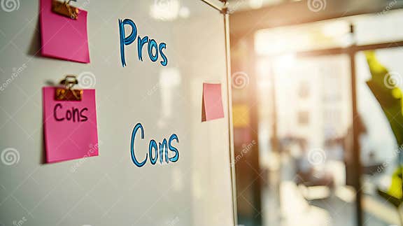 Pros and Cons Analysis on a Whiteboard Stock Illustration ...