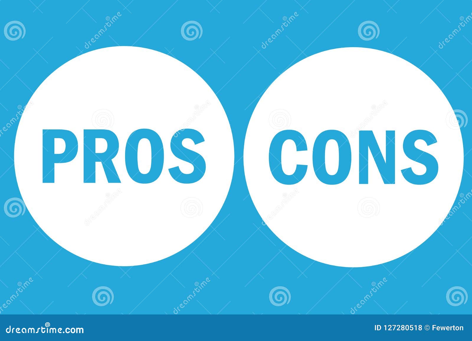 Pros and Cons Assessment Analysis Left Right Word Text on White Circle ...