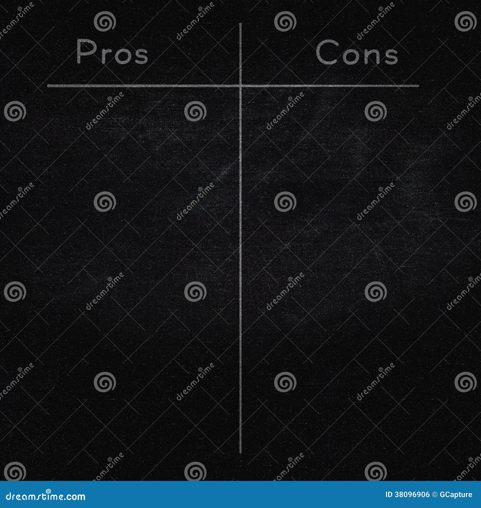 Pros and Cons on Blackboard Stock Photo - Image of drawing, school ...