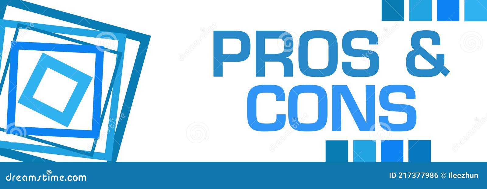 Pros and Cons Blue Borders Left Stock Illustration - Illustration of ...