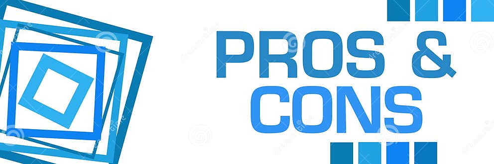 Pros and Cons Blue Borders Left Stock Illustration - Illustration of ...