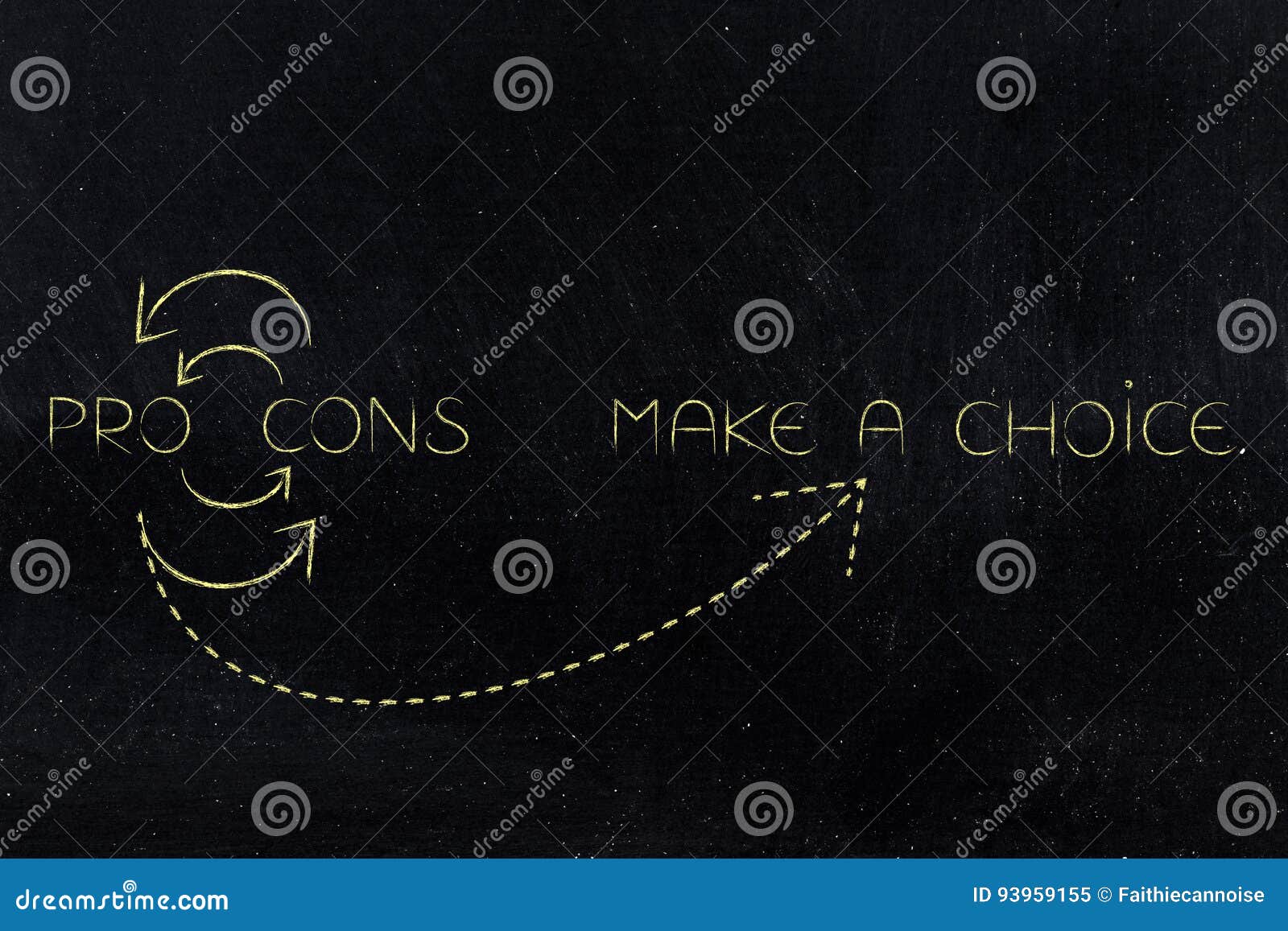 Pros and Cons Circle Leading To Make a Choice Stock Illustration ...