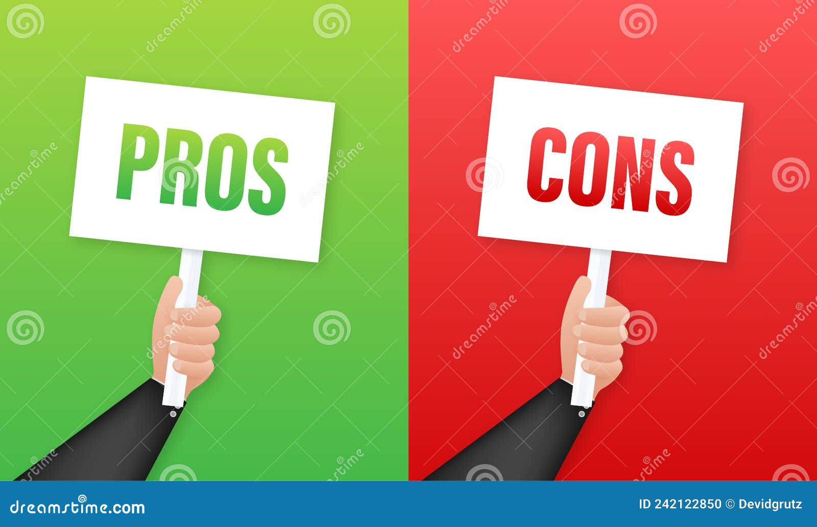 Pros Cons Comparison, Make Decision, Optimal Solutions. Correct Wrong ...