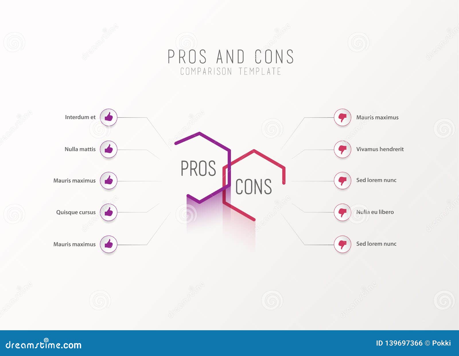 Pros and Cons Comparison Vector Template Light Vector Template with ...