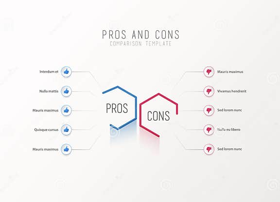 Pros and Cons Comparison Vector Template Stock Vector - Illustration of ...