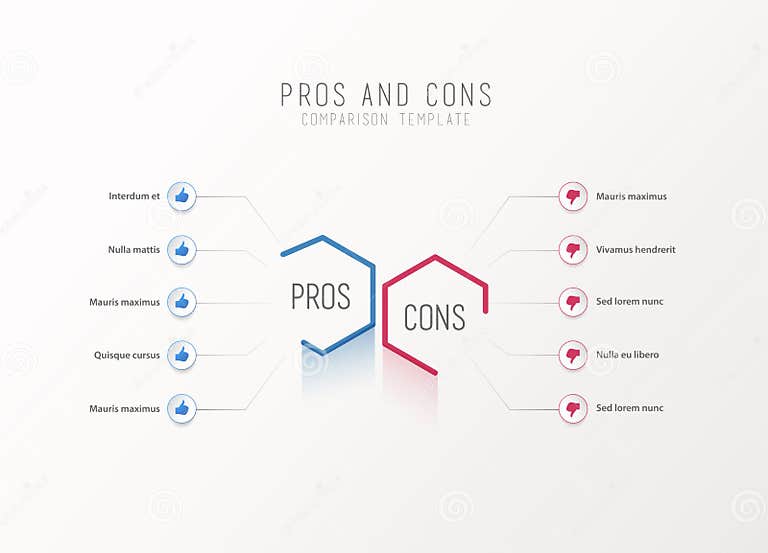 Pros and Cons Comparison Vector Template Stock Vector - Illustration of ...