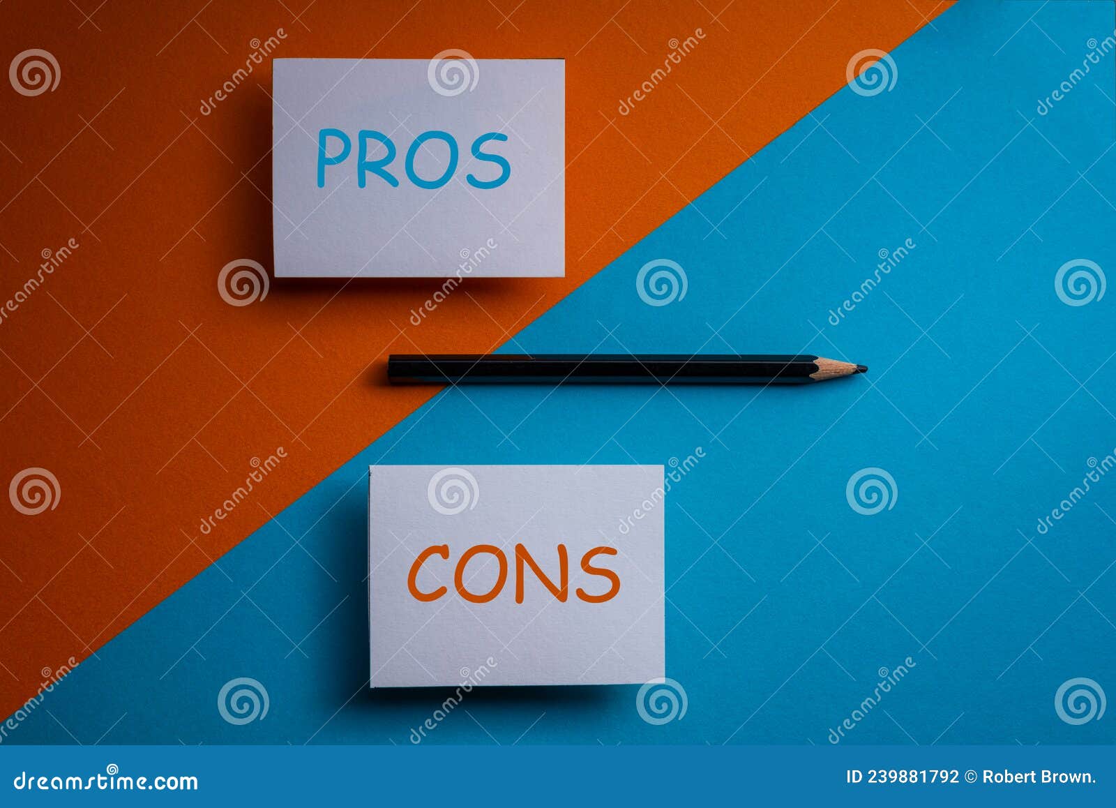 Pros and Cons Decision Making Background ,for and Against on Blue and ...