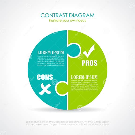 Pros and cons diagram stock vector. Illustration of development - 79739112