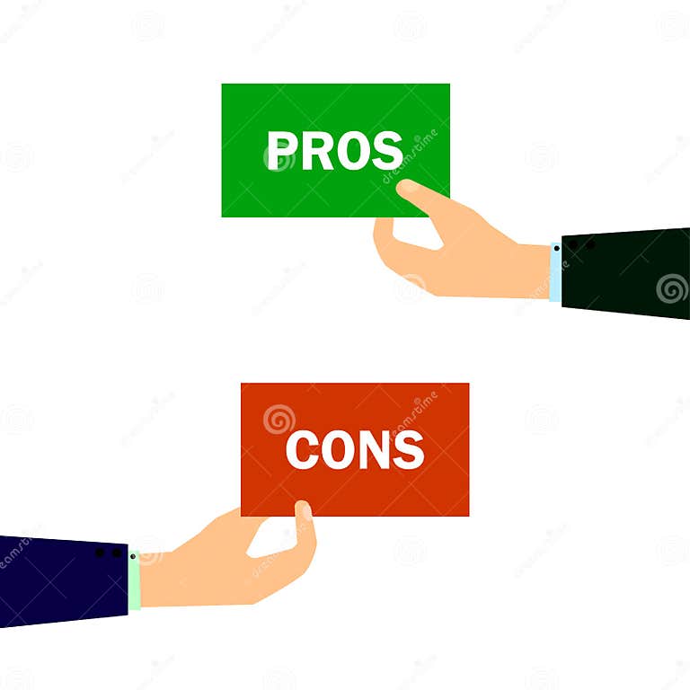 Pros Cons in Flat Style. Check Mark Icon. Vector Illustration Stock ...