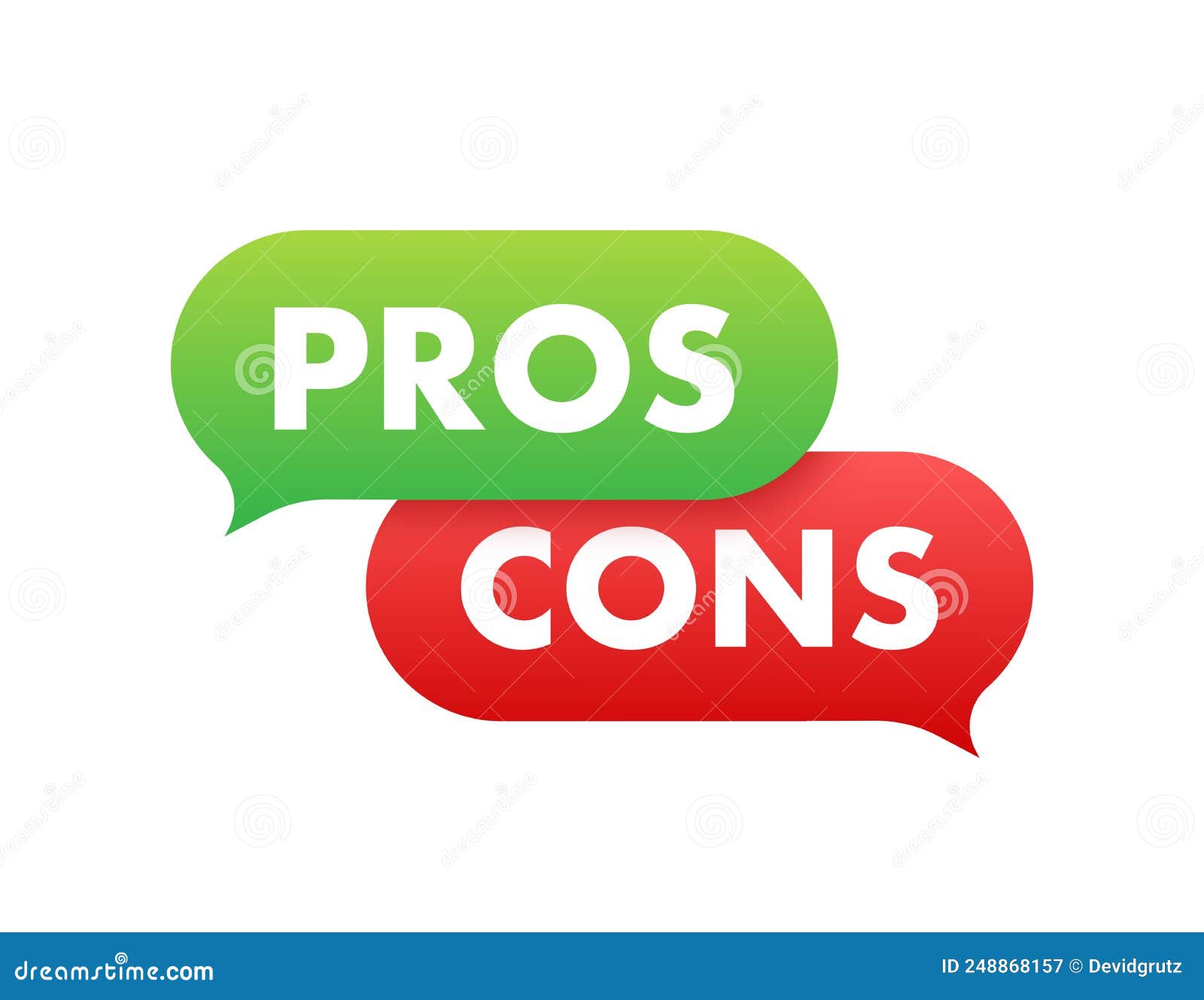 Pros Cons in Flat Style. Flat Icon Stock Vector - Illustration of flat ...