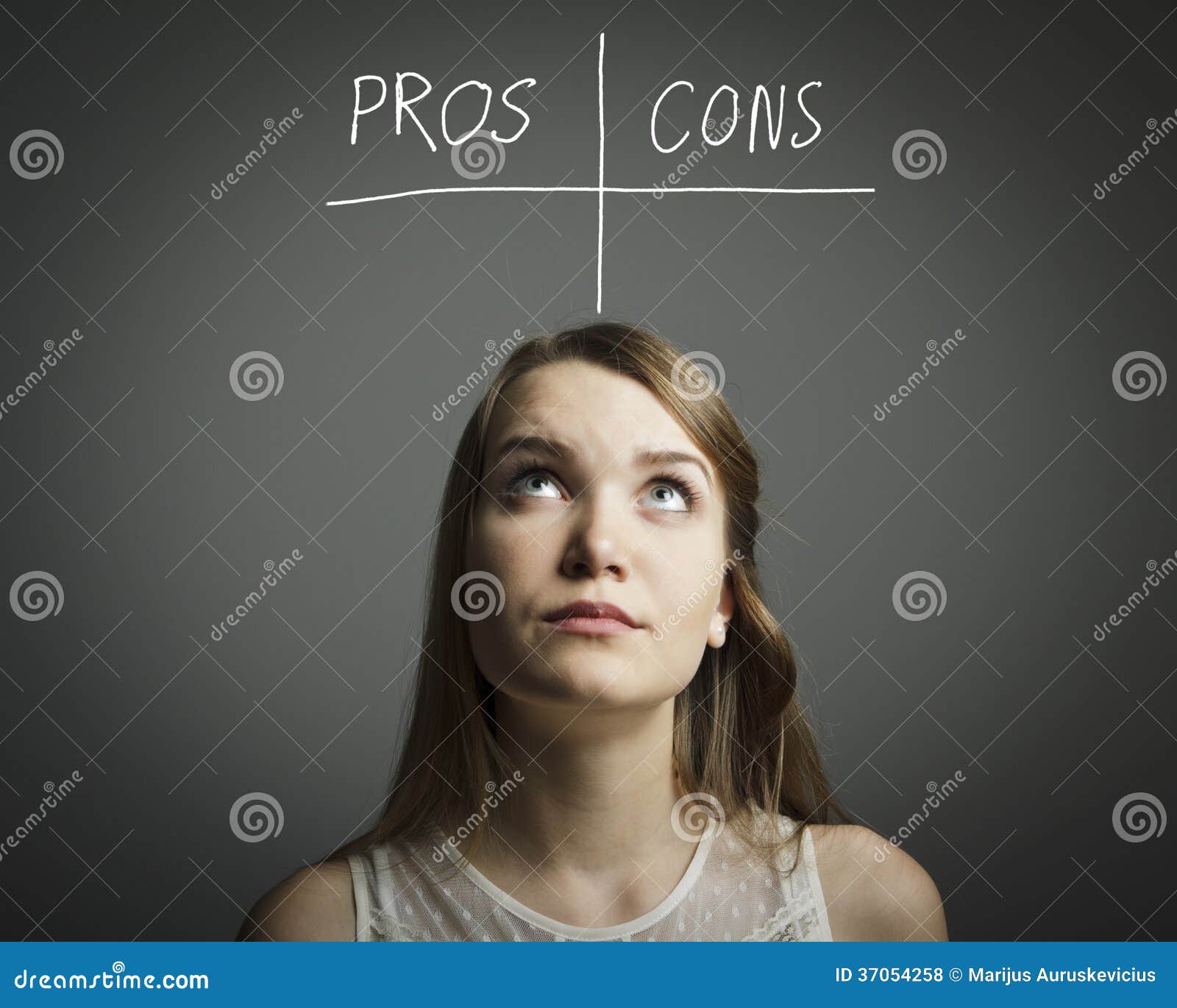 Pros and cons. Hesitation. stock photo. Image of motivation - 37054258