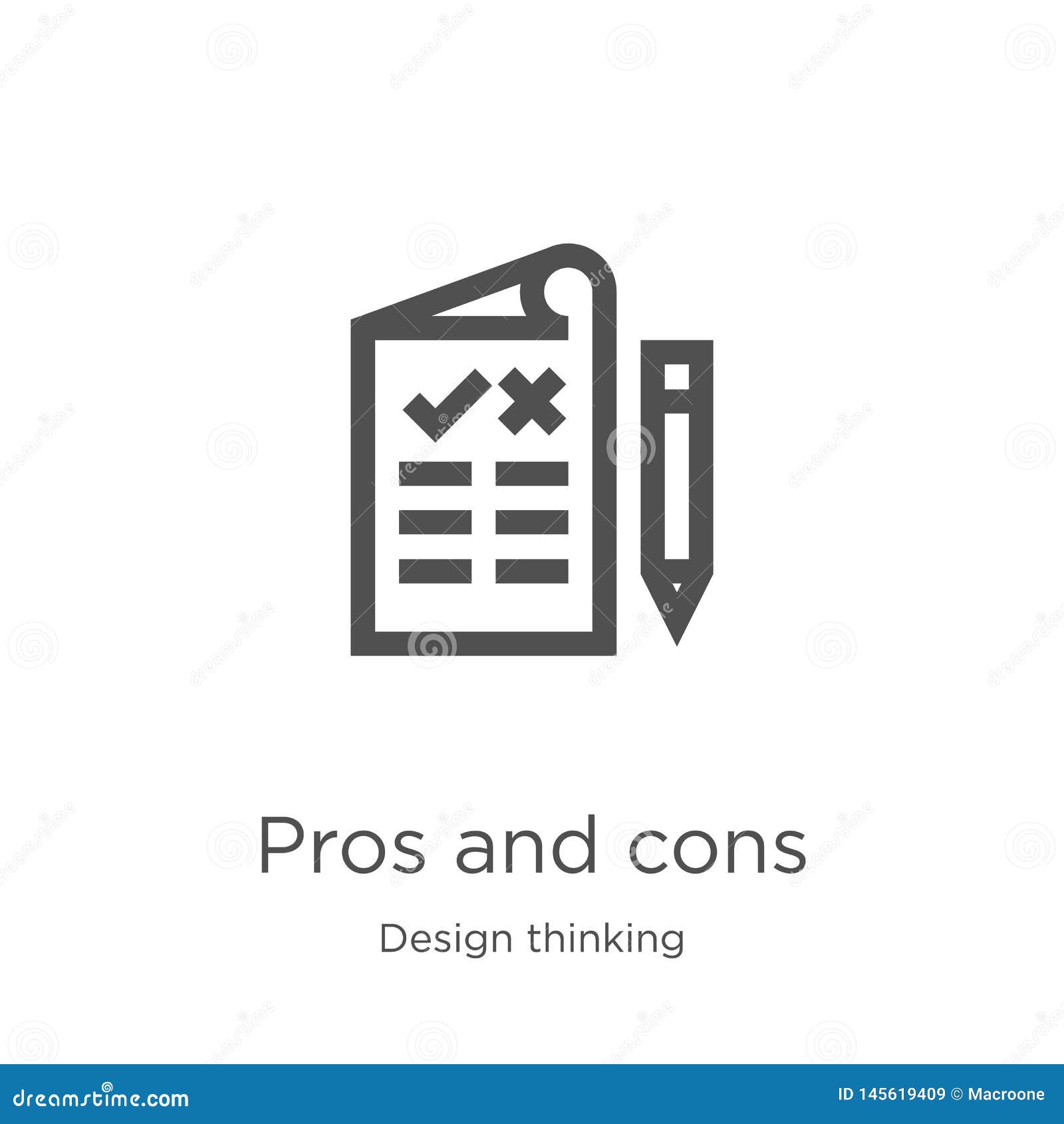 Pros and Cons Icon Vector from Design Thinking Collection. Thin Line ...