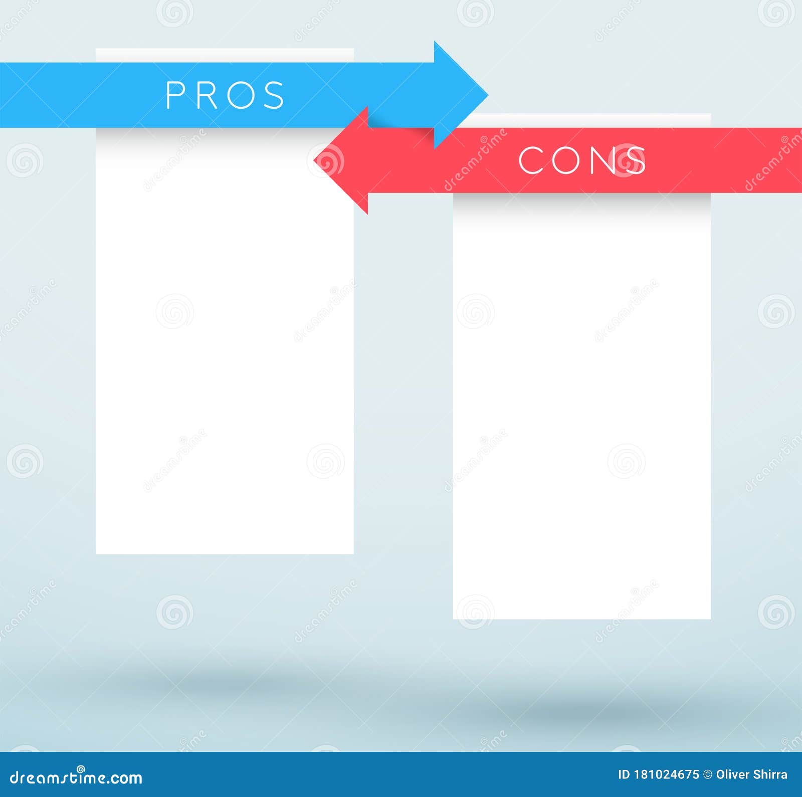 Arrows Red Blue Pros and Cons Comparison List Vector Stock Vector ...