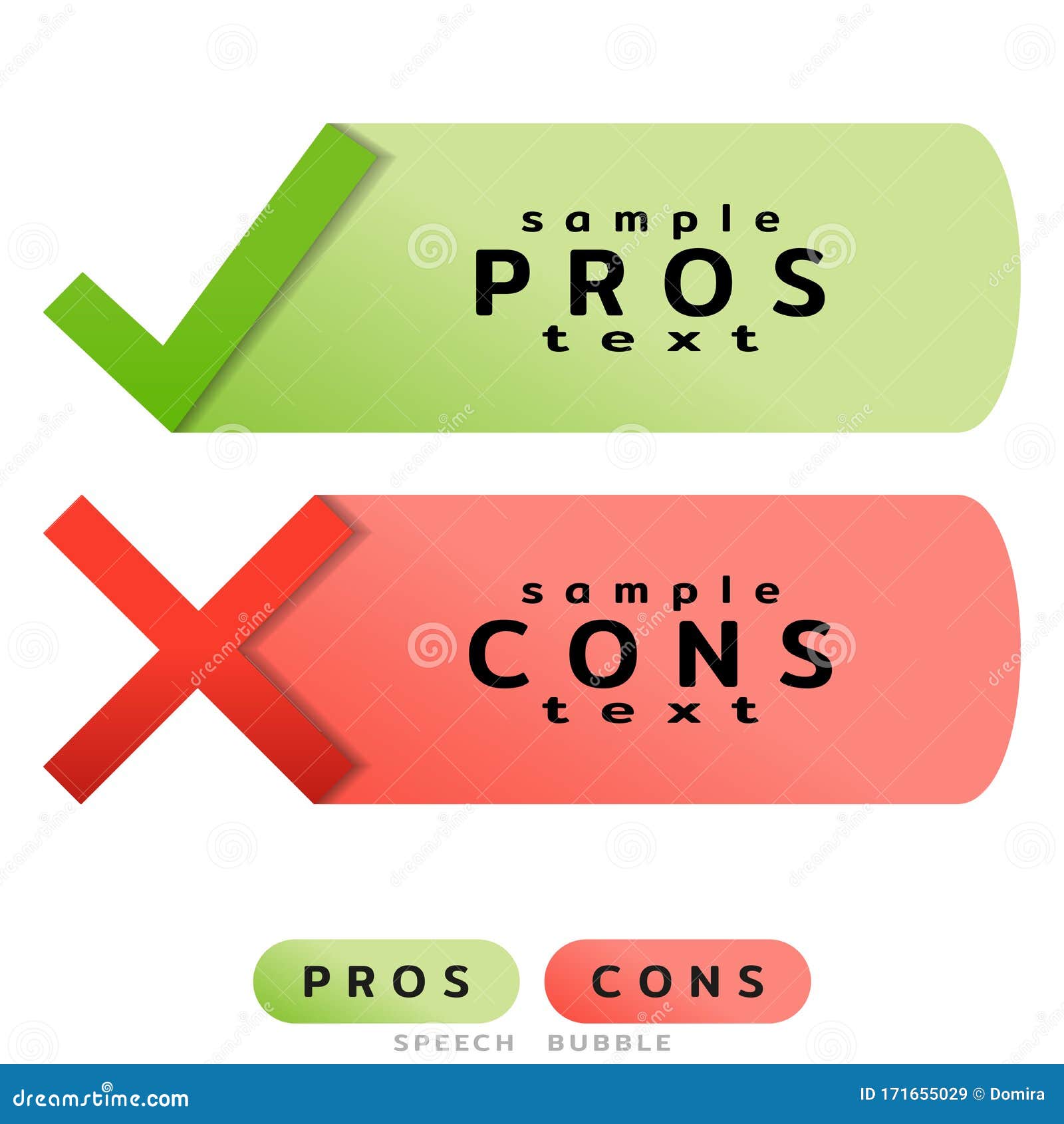 Pros Cons Message Windows. Correct Wrong. Design Template for ...
