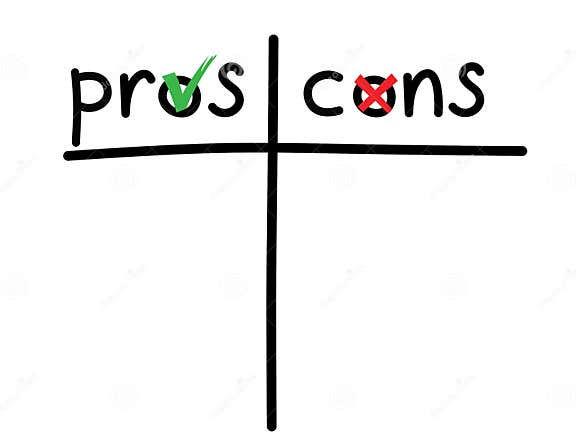 Pros and cons stock vector. Illustration of skolska - 205217284