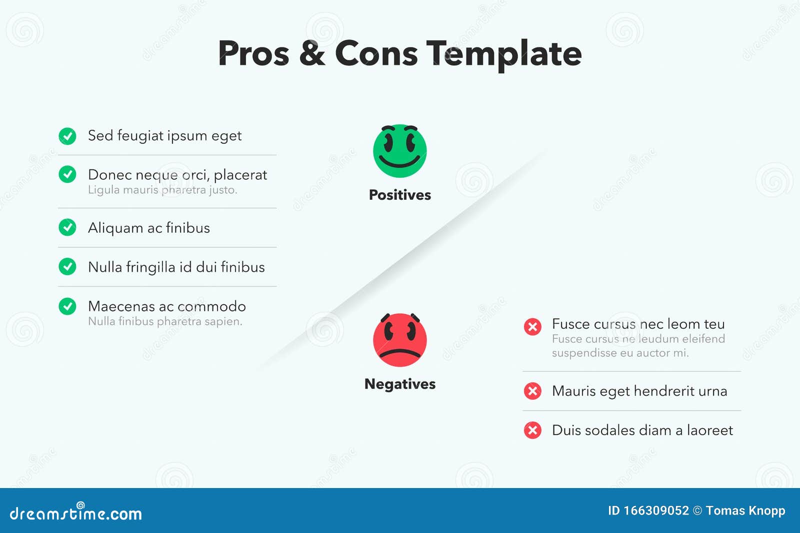 Simple Infographic For Pros And Cons With Funny Emoji Symbols. Vector ...