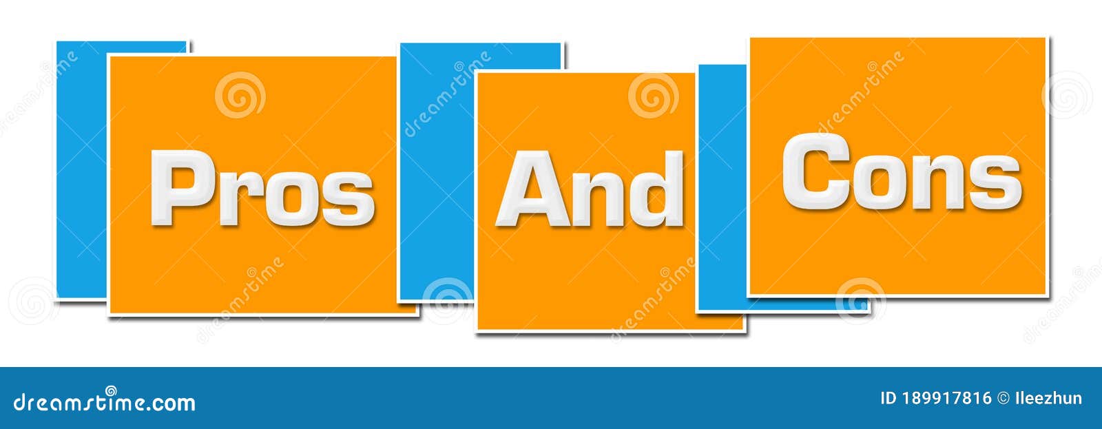 Pros and Cons Blue Orange Boxes Horizontal Stock Illustration ...